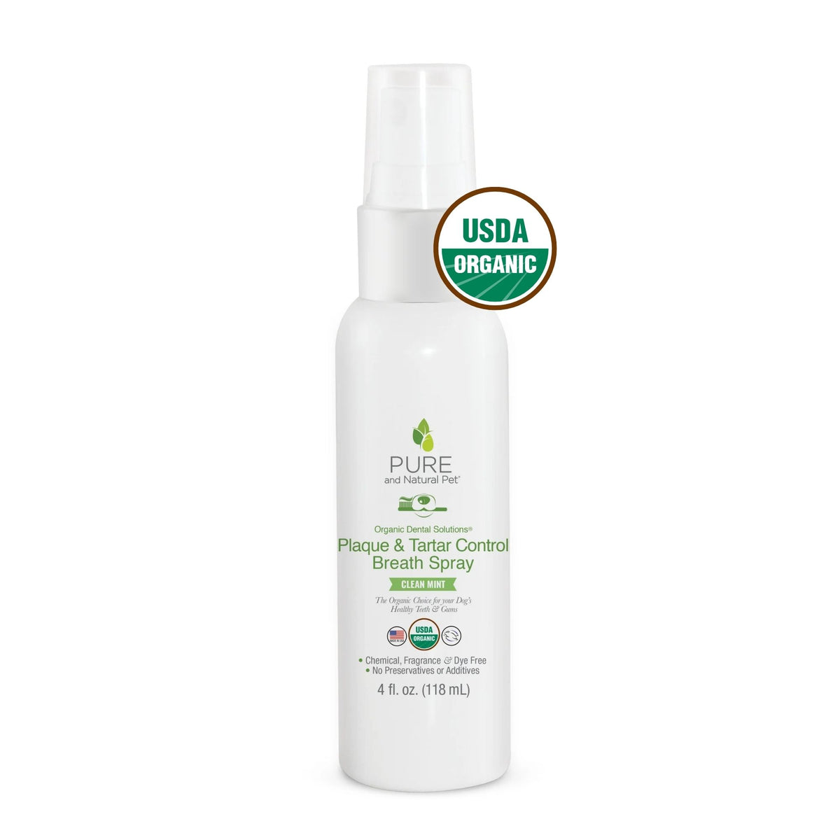 Organic Plaque & Tartar Control Spray – Fresh Breath for Dogs – Pure Spaw