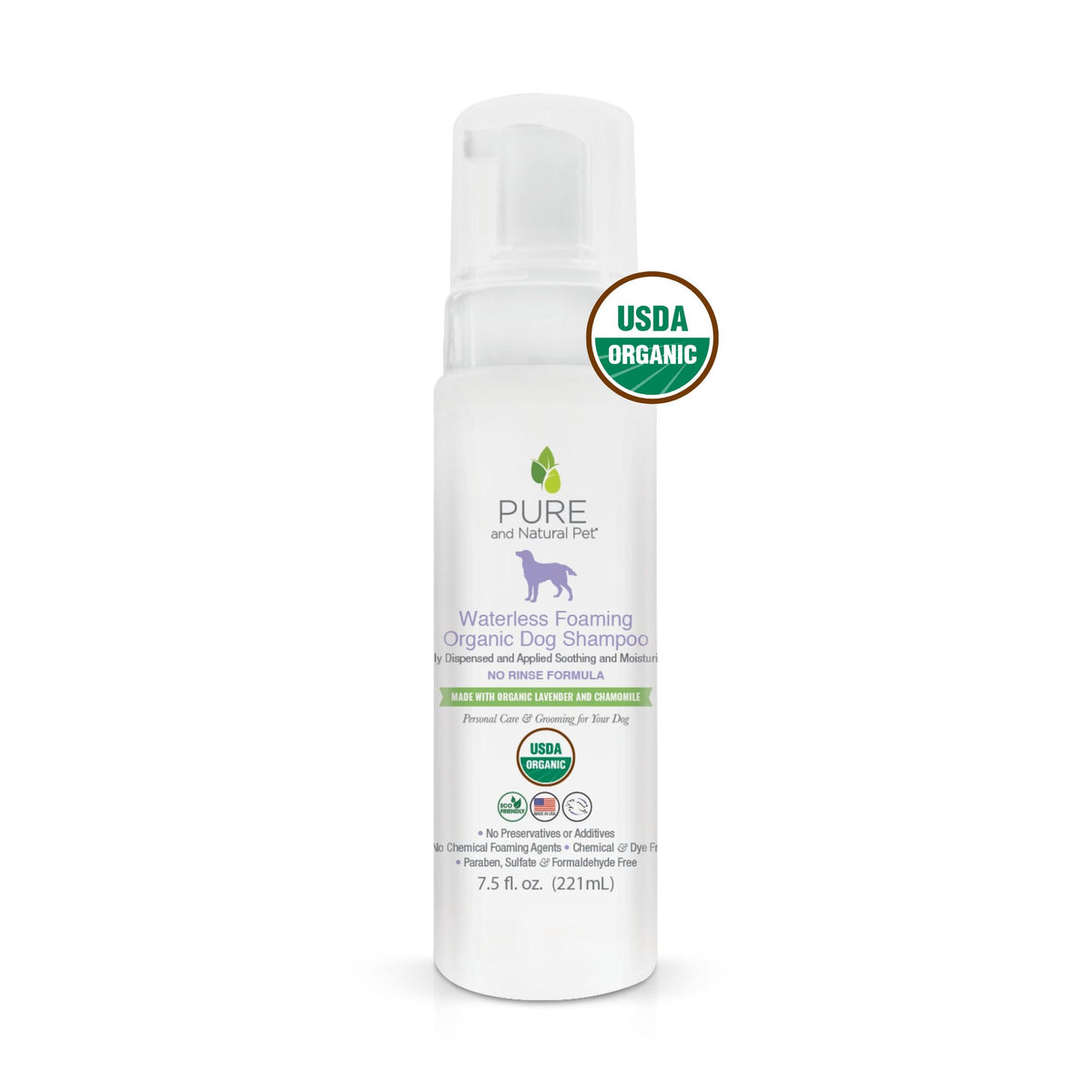 Organic Waterless Foaming Dog Shampoo – No Rinse, 8 oz – Pure Spaw